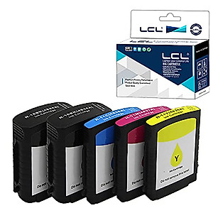 LCL Compatible Ink Cartridge Replacement for HP 10 11 C4844A C4836A C4837A C4838A 1000 1100 1100d 1100dtn 1200 1200d cp1700ps 2000cn 2200xi 2200 2200se 2000c (5-Pack 2Black Cyan Magenta Yellow)