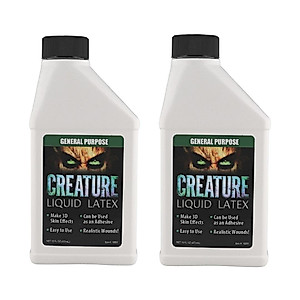 Creature Liquid Latex 2 Pack - CLEAR - General Purpose Professional Special Effects, for Halloween Vampire, Monster, Zombie Makeup and Dress up