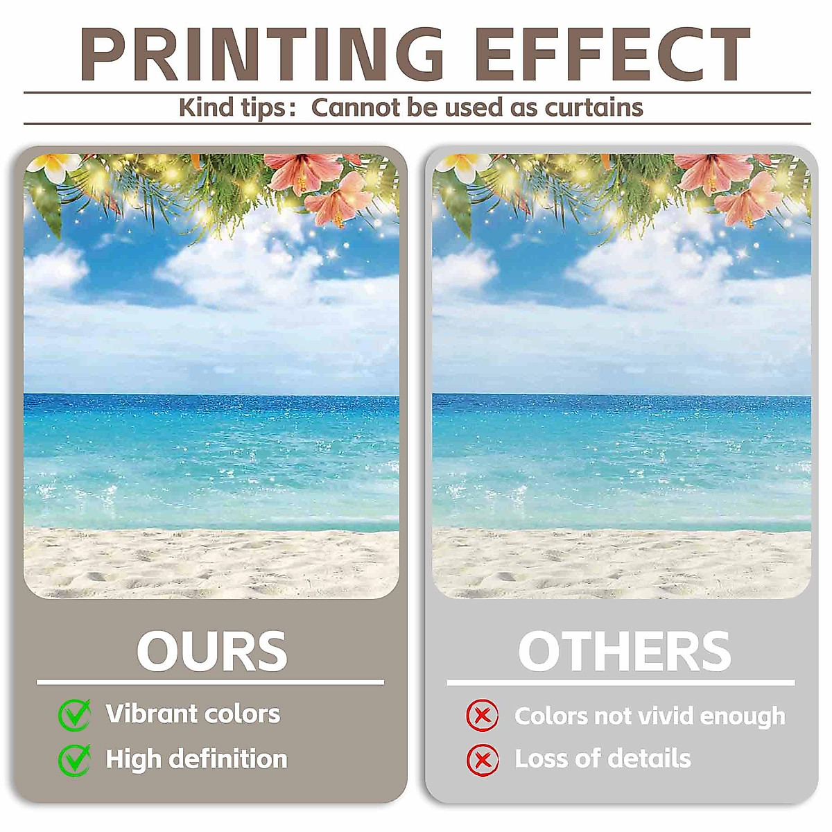 YCUCUEI 8x6ft Fabric Summer Hawaiian Beach Photography Backdrop Tropical Flower Palm Leaves Surfboard Background Aloha Luau Decorations Photo Banner