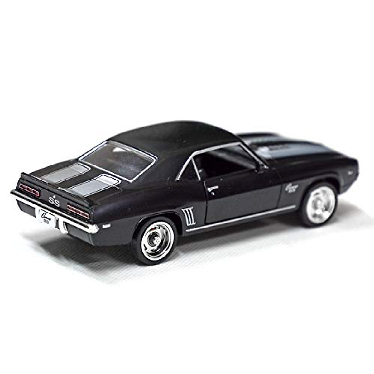 Tianmei 1:32 Scale Supercar Styling Alloy Die-Cast Car Model Collection Decoration Ornaments, Kids Play Vehicle Toys with Pull Back Action and Open Doors (Camaro 1969 - Black)