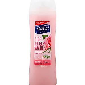Suave Essentials Moisturizing Body Wash Aloe & Rosewater Moisturizes Better than Soap Bars 15 oz