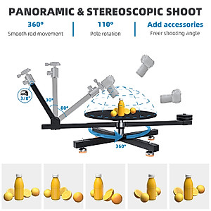 RAUBAY 360 Degree Spinner(Standard Version) Professional Photography Turntable, Rotating Camera Slider, Spinning Photo Video Booth, Spin Platform for Product Photography, Commercial Video, Bullet-time