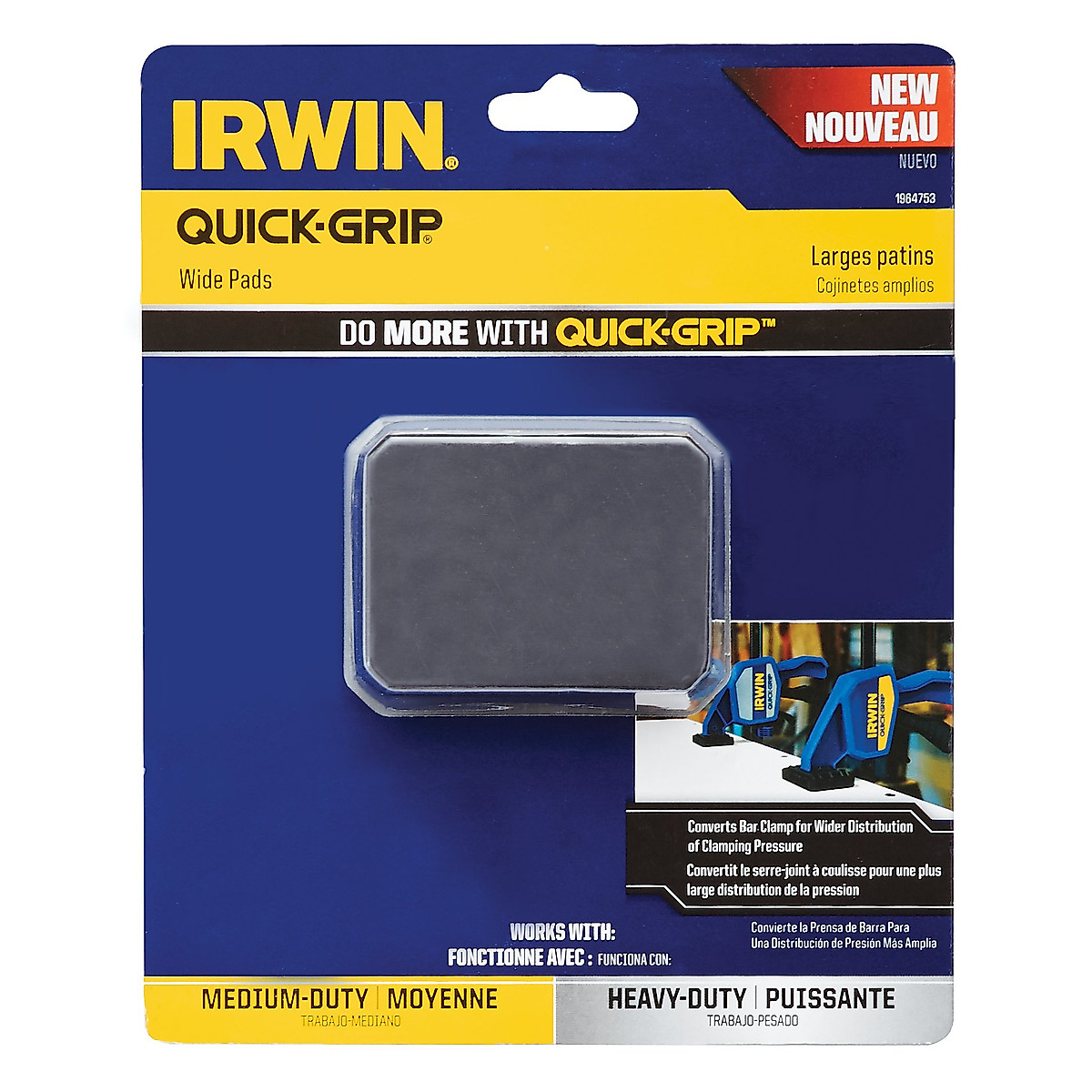 IRWINQUICK-GRIPWide Clamp Replacement Pads for Medium-Duty and Heavy-Duty Clamps, Set of 2, 1964753