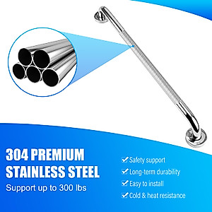 supregear Bathroom Grab Bar Rail, 304 Stainless Steel Non-Slip Bathroom Handle, Safety Handle, Indoor/Outdoor Auxiliary Handle for Kitchen Bedroom Bathtub, Shower and Steps, 24 inch
