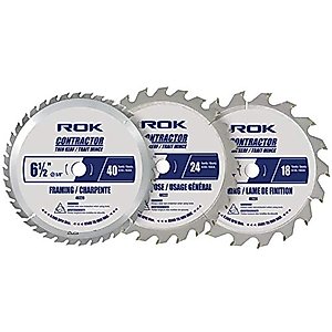 ROK 6-1/2 inch Circular Saw Blade Set, Pack of 3