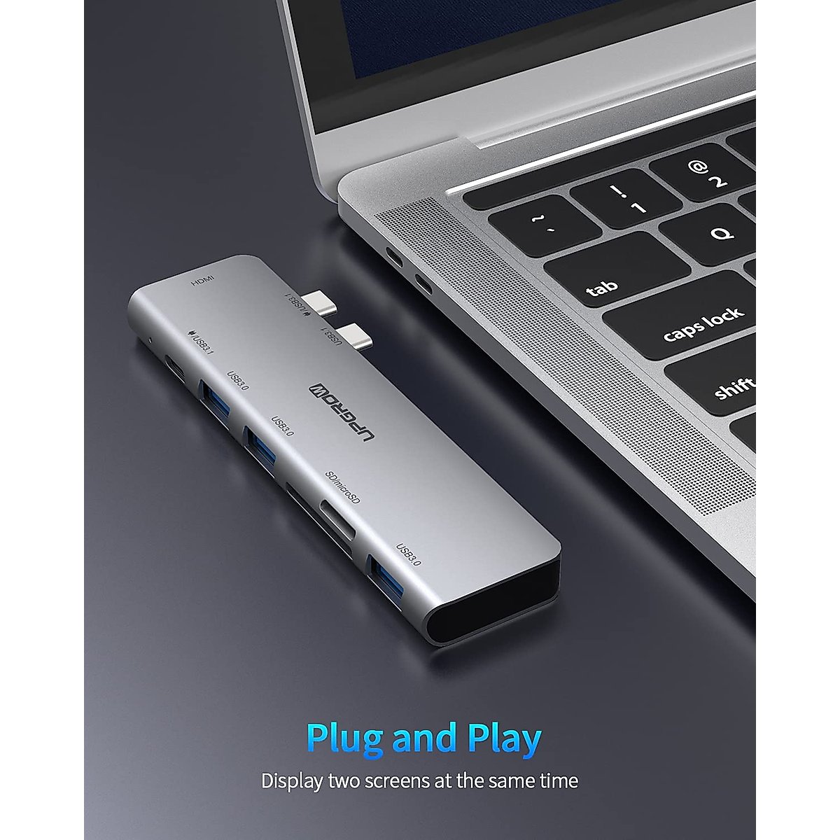 USB C Hub for MacBook, PowerExpand Direct 7-in-2 USB C Adapter Compatible with Thunderbolt 3 USB C Port, 100W Power Delivery, 4K HDMI, USB C and 2 USB A Data Ports, SD and microSD Card Reader