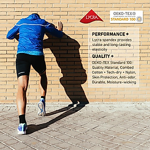 CWVLC Compression Athletic Unisex Quarter Socks Cushioned, 4-Pairs Royal Blue, XL