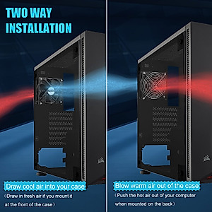 KEYFANCLUB 2-Pack 120mm Fan DC 12V Computer Fan 120mm x120mm x 25mm 2-Pin High Performance Cooling Fan