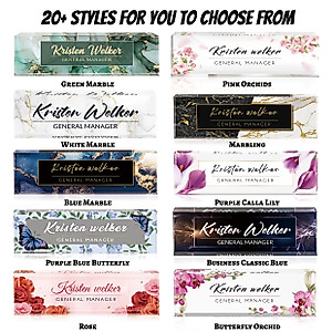 Personalized Premium Green Marble Acrylic Desk Name Plate, Office Decor for Women or Men Coworkers, Boss, Employee, Teacher