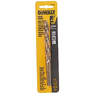 DEWALT DW1927 27/64-Inch Gold Ferrous Oxide Pilot Point Twist Drill Bit