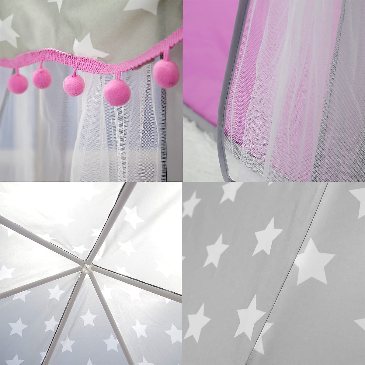 Play Tent for Kids Princess Castle Girls Playhouse, Princess Tent for Indoor Outdoor Fun, Gift for Toddlers Boys Girls(55"x53")