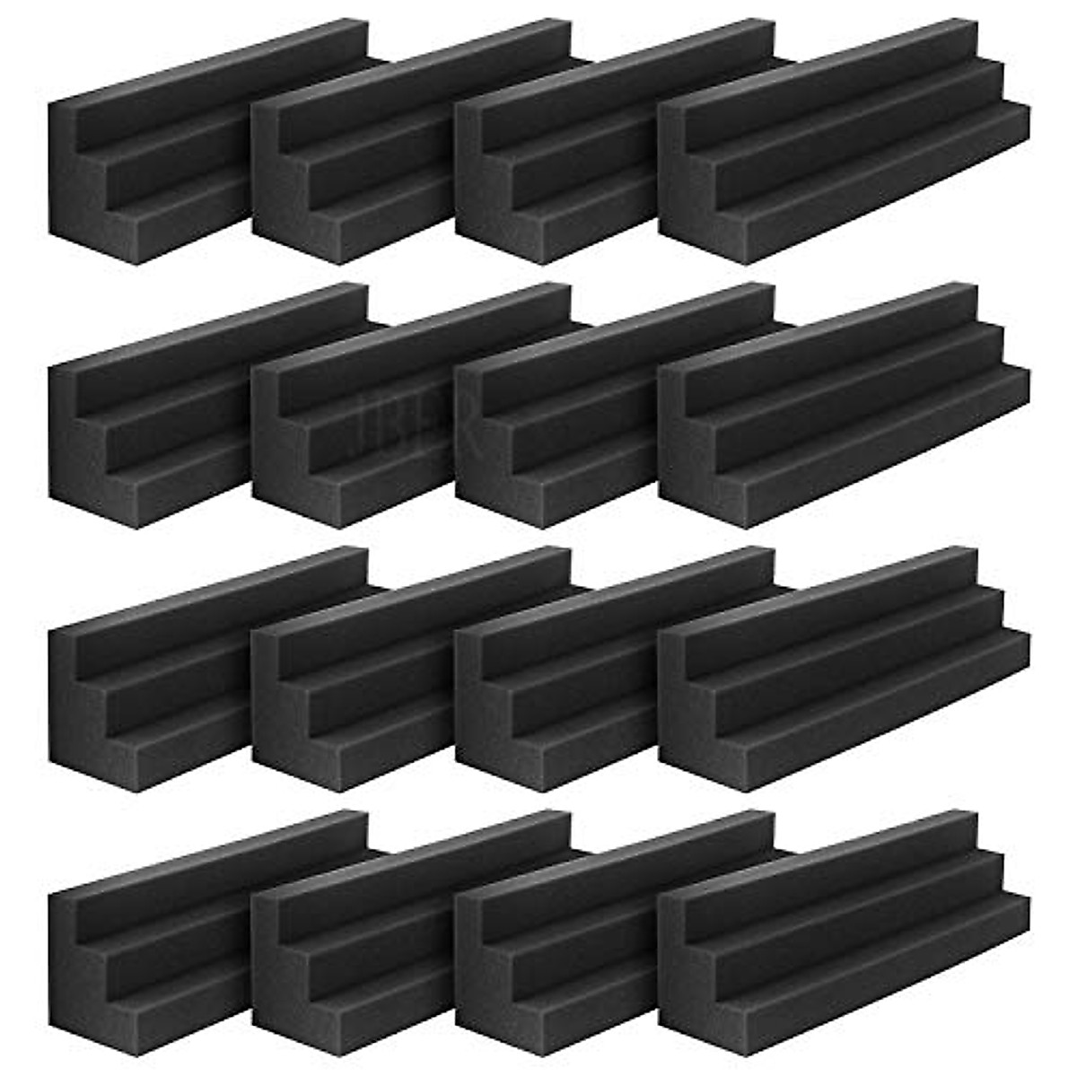JBER Column Acoustic Wedge Studio Foam Corner Block Finish Corner Wall in Studios or Home Theater (16 Pack)