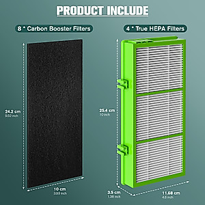 EGR AER1 Filter Replacement for Holmes, HAPF300AH Remover True HEPA Filter Compatible with Holmes Air Purifier HAPF300AH-U4R, HAP242-NUC (4 True HEPA + 8 Pre Filter)