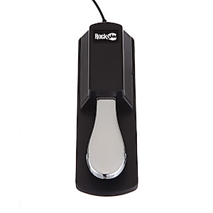 RockJam Universal Sustain Pedal for Electronic Keyboards and Digital Pianos With Polarity Switch, Anti-Slip Rubber Bottom and 5.9 ft. Cable