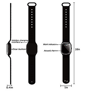 Wskvlcg Ultrasonic Mosquito Repellent Bracelet Watch with Clock Function, USB Rechargeable Anti Mosquito Repeller Wristband Suitable for Adults and Kids Mosquito Insect Repellent Band (2 Pack,Black)