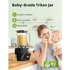 Nuwave Infinity Commercial Blender, Heavy-Duty Smoothie Blender w/ 2.5HP Copper Motor & Laser-Cut Blades, Last 100 Years, Quick Ice Crushing, 64oz Tritan Jar, NSF Certified, 10 Speeds, Self-Cleaning