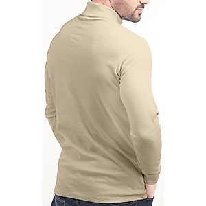Utopia Wear Men's Turtleneck Slim Fit Lightweight Pullover Top, X-Large, Beige