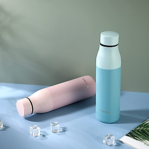 Murmioo sports water bottle, stainless steel vacuum Flask cold for 24 hours, hot for 12 hours, insulated 、BPA Free, suitable for cycling, camping, office 22oz/650ml Blue