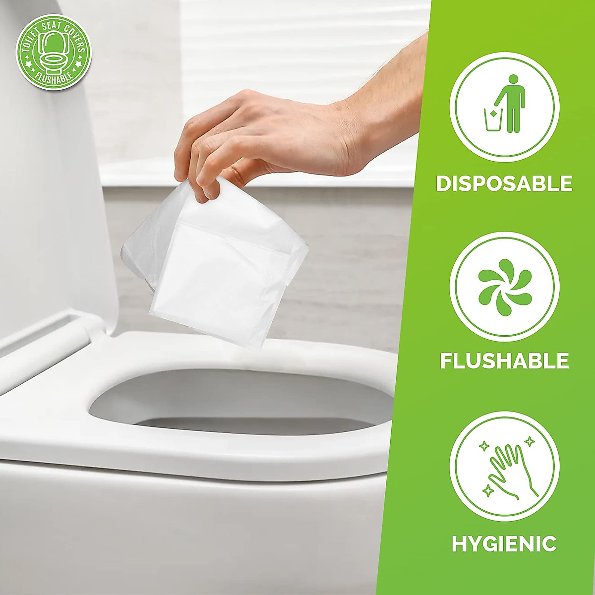 YGDZ Toilet Seat Covers Disposable, 110pcs Flushable Travel Disposable Toilet Seat Covers for Adults Kids Potty Training, Travel Essential Accessories for Airplane, Road Trips, Camping