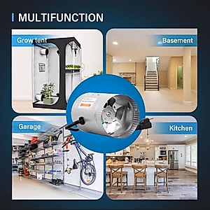 iPower 4 Inch Inline Booster Duct Fan 100 CFM HVAC Exhaust Ventilation Blower with Low Noise for Grow Tent, Basements, Bathrooms, Kitchens and Attics