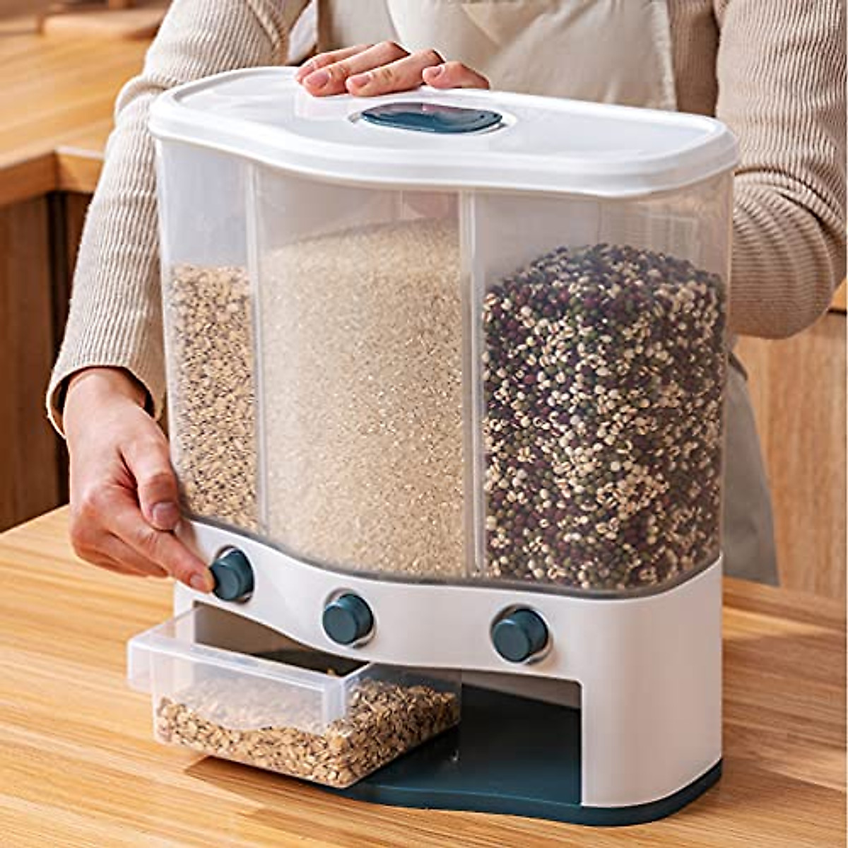 Veemoon 1pc Rice Bucket Plastic to Go Containers Plastic Containers for Food Spaghetti Container Grain Sealing Can Rice Cereal Multifunctional Sealing Can Whole Grains Storage Tank Pp