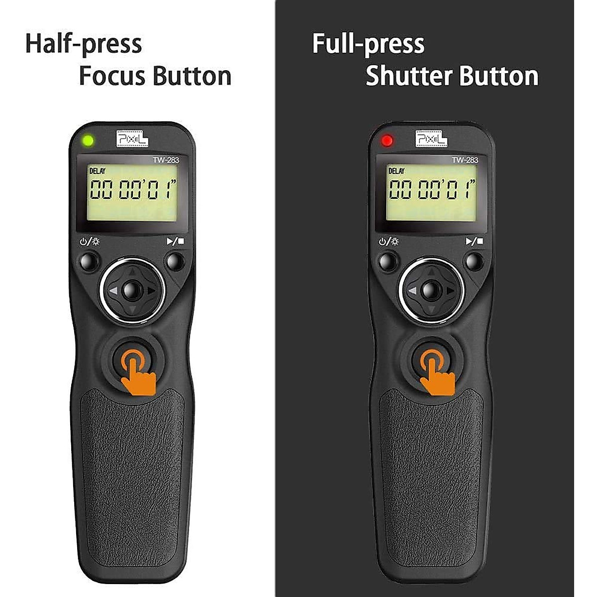 Pixel Remote Timer TW-283/E3 LCD Multi-Function Shutter Remote Release Timer Controller Adapter for Canon EOS DSLR Pentax Contax Cameras