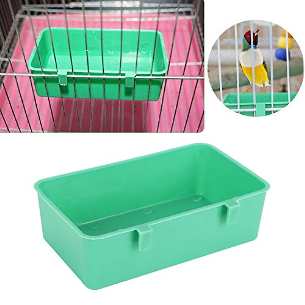 Yosoo 10Pcs Bird Food Feeder Bird Water Feeder Plastic Feeding Bowl Trough Bird Feeder Container Bird Bathtub Accessories