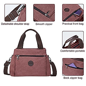 Emprier Women's Vintage Canvas Hobo Handbags Work Shoulder Crossbody Bag Tote Purses Multi-pocket Handbags