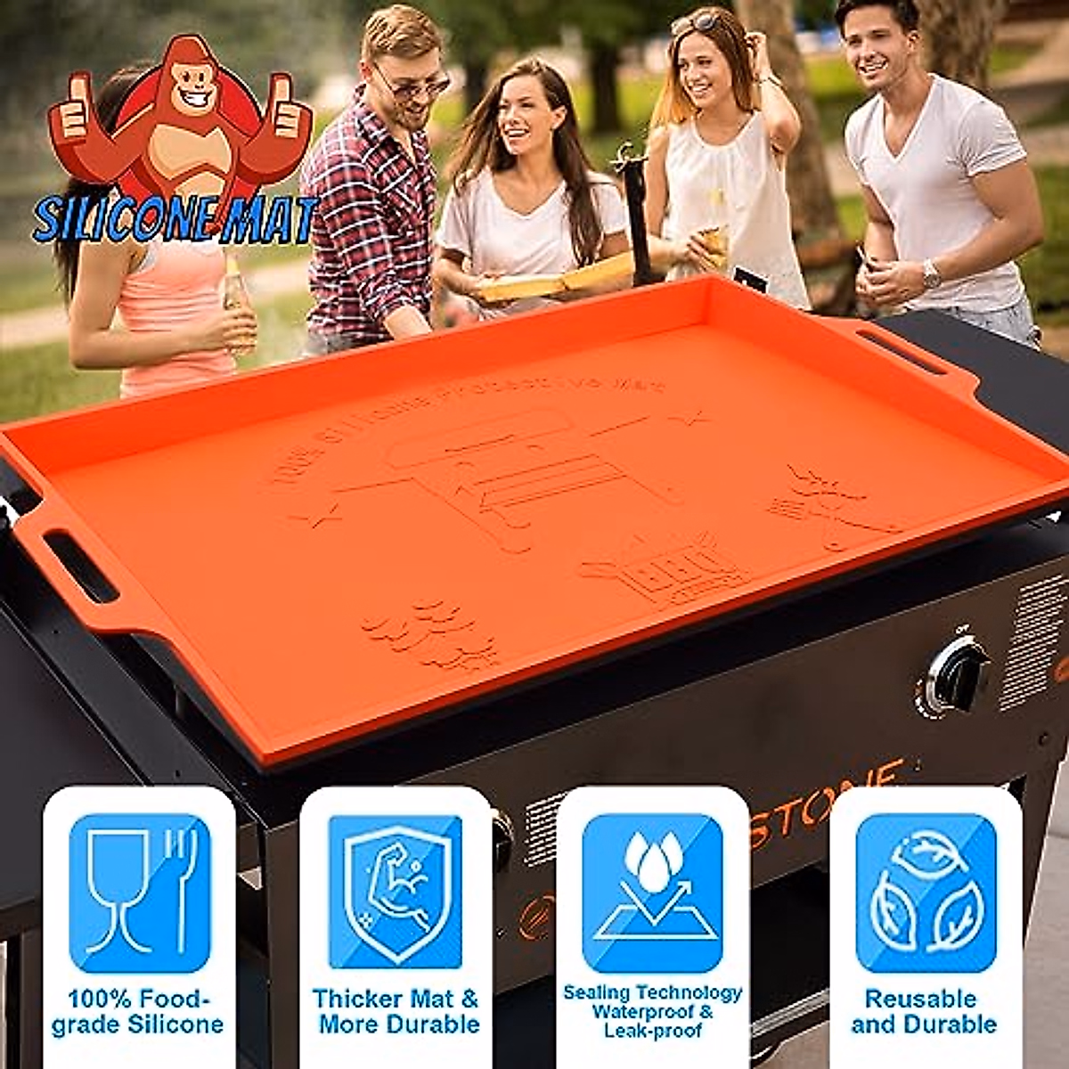 28 inch Griddle Silicone Mat,28" silicone mat for Blackstone 28 inch Griddle, Heavy Duty Food Grade Silicone Griddle Mat Cover for Blackstone 28 inch Griddle(Does not fit 28"XL/28" Pro Series)