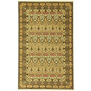Unique Loom Edinburgh Collection Classic Oriental Traditional French Country Inspired Border Design Area Rug, 5 x 8 ft, Brown/Beige