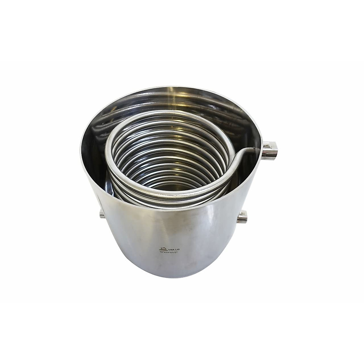 Stainless Steel 10" Condensing Coil Bucket- SS304- Various sizes- 1/2", 1/4" - USAlab