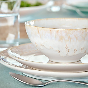 Casafina Ceramic Stoneware 22 oz. Soup & Cereal Bowl - Taormina Collection, White | Microwave & Dishwasher Safe Dinnerware | Food Safe Glazing | Restaurant Quality Tableware