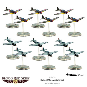 Warlord Blood Red Skies The Battle of Midway War Game - Role Playing Strategy Board Games for Adults, Table Top WWII Strategic Wargaming Kit - Tabletop Military History RPG Without Terrain