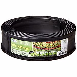 Suncast 20 ft. Plastic Landscape Edging Roll for Garden, Flower Beds, and Lawn, Black