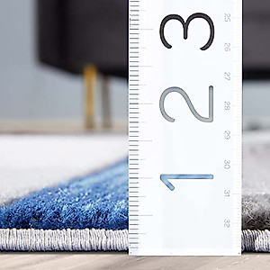 Well Woven Lane Blue Modern Geometric Boxes & Squares Pattern Area Rug 8x10 (7'10" x 10'6")