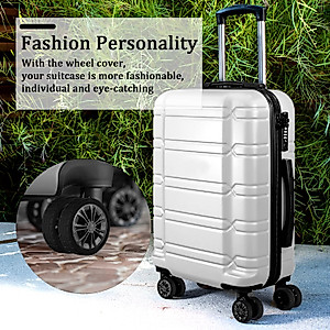 TOYMIS Luggage Wheel Covers, 8pcs Portable Silicone Luggage Spinner Wheel Protectors, Colorful (Black)