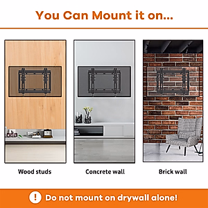 EYAO Low Profile Tilting TV Wall Mount Bracket for Most 17-42inch Flat Curved TVs, Small Televisions and Monitors up to 66lbs, Ultra Slim, Max VESA 200x200mm, Fits 8inch Studs