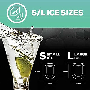SUGGAR Ice Maker Machine – Mini Ice Machine with Scoop & Basket, 1.8 lbs Storage - Make 26 lbs Ice in 24 Hours – Self Cleaning Mode with Drainage Compact – Portable Ice Cube Maker (Indoor Outdoor)