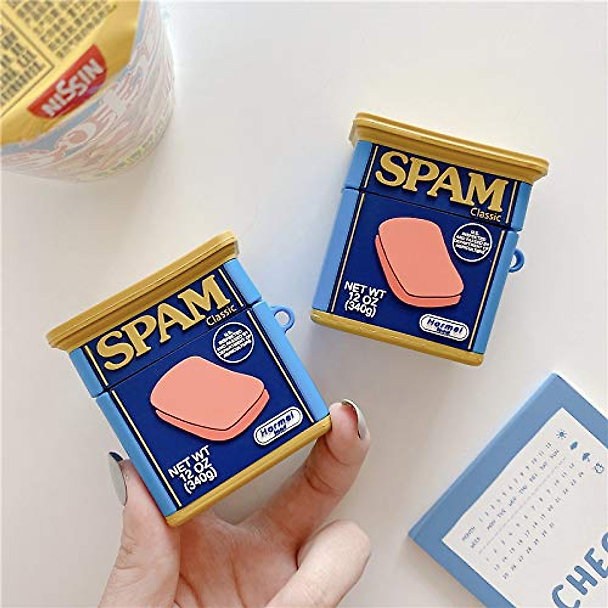 Compatible with Airpods Pro Soft Silicone Case, 3D Entertainment Luxury Funny Cool Jersey Lunch Meat Recorder Designer Suit, Character Skin Fashion, Girls, Boys, Teenagers. (Pro Luncheon Meat)