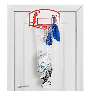 Bundaloo Basketball Laundry Hamper - Over The Door 2 In 1 Hanging Basketball Hoop Or Laundry Hamper Boys & Girls Room Decor - Fun Gift