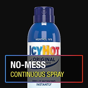 Icy Hot Original Pain Relief Dry Spray with 16% Menthol, Pain Relief for Muscles & Joints, 4 oz.