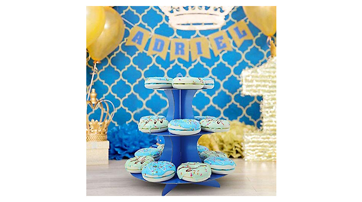 Navy Blue 3-Tier Cupcake Stand - Perfect for Parties
