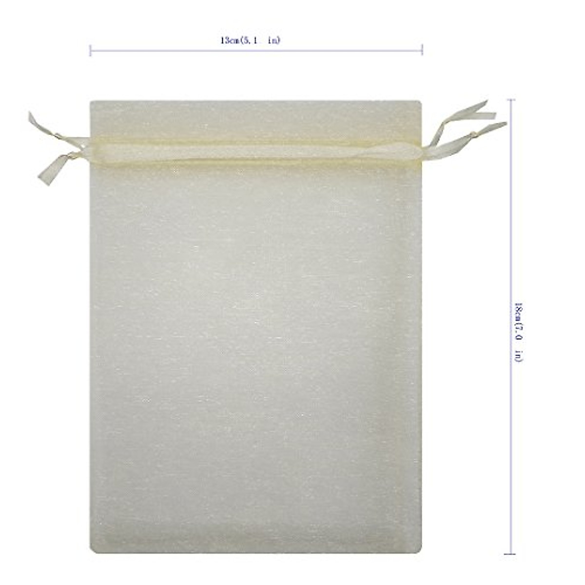 Ankirol 100pcs Sheer Organza Favor Bags 5x7'' for Wedding Bags Samples Display Drawstring Pouches (Champagne)