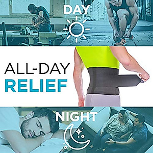 BraceAbility Elastic & Neoprene Compression Back Brace | Lumbar, Waist and Hip Support Belt for Sciatica Nerve Pain, Low Back Ache & Pain Relief while Sleeping, Working, Exercising, Walking (Large)