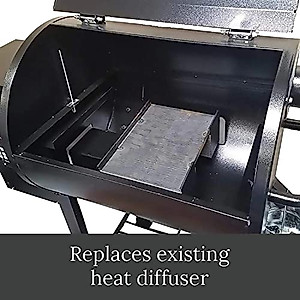 Smoke Daddy Heavy D: Pellet Grill Stick Burning Heat Diffuser | Heavy Duty Heat Baffle Pellet Smoker Accessory for Pellet Grills and Smokers | Authentic Hardwood Smoke Flavor in your Electric Pellet Grill | Replaces Existing OEM Heat Deflector