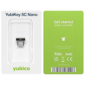 Yubico - YubiKey 5C Nano - Multi-Factor authentication (MFA) Security Key, Connect via USB-C, Compact Size, FIDO Certified - Protect Online Accounts