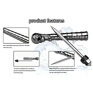 Beer Bottle Opener, Ice Pick with Safety Cover, Pick Tool for Breaking Ice, Non-slip Antiskid Handle for Picnics, Camping, Outdoor Activities, Bar, kitchen, And Restaurant (Black)