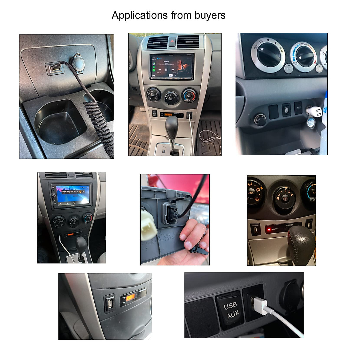 MOTONG Male to Female USB Cable Charger for Toyota VIOS/ALTIS (32 * 20mm)