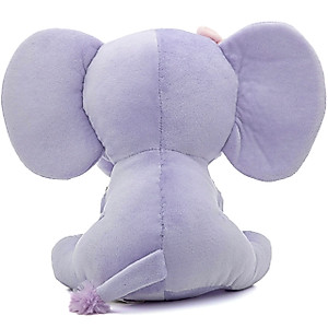 KINREX Elephant Stuffed Animals – Stuff Animal Plush Toy for Babies Girls Boys, Elephants Plushie Teddy Bear Toys for Birth Stats Baby Shower Infant Newborn Boy & Girl, Purple Measures 9 Inches
