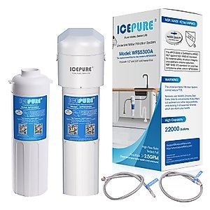ICEPURE Under Sink Water Filter System, 3 Years or 22K Ultra High Capacity, NSF/ANSI 42 Certified, Direct Connect Under Counter Drinking Water System, 0.5 Micron, with an Extra Replacement Filter
